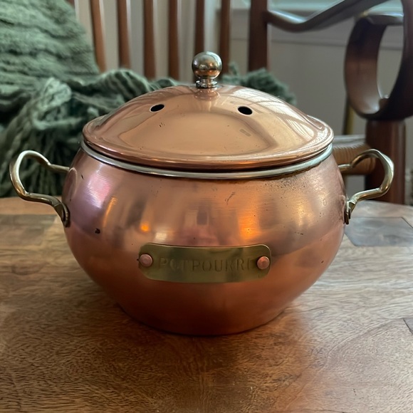 Vintage | Accents | Copper And Brass Vintage Potpourri Lidded Container ...